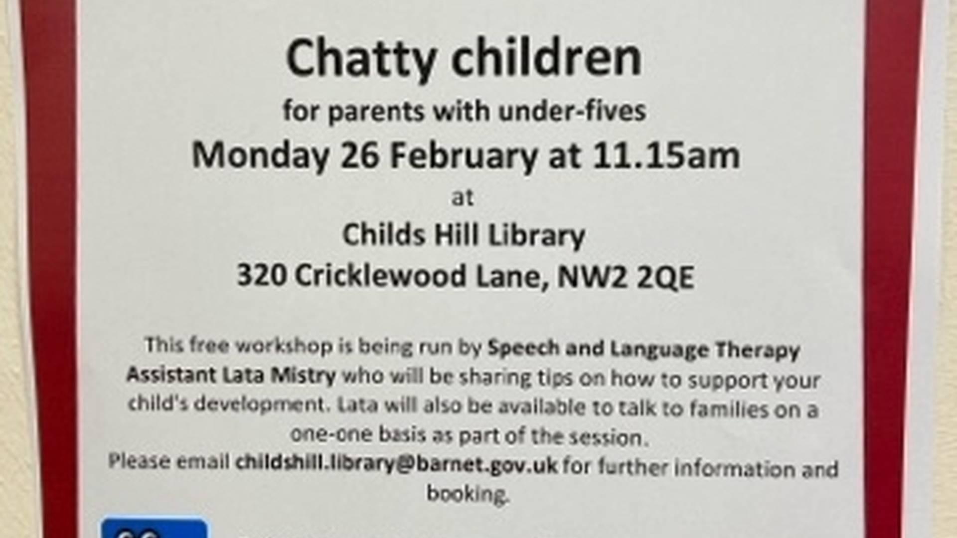 Chatty Children for parents with under-fives | Hoop